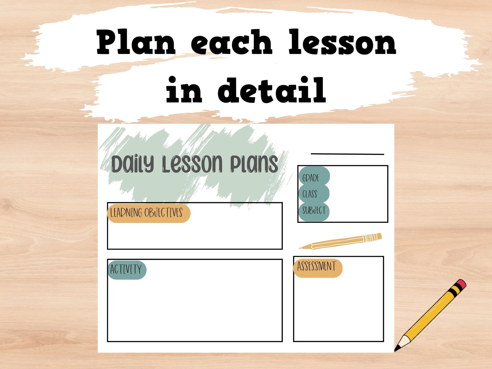 Lesson Plan Template Editable Lesson Plan Academic Planner Daily Lesson ...