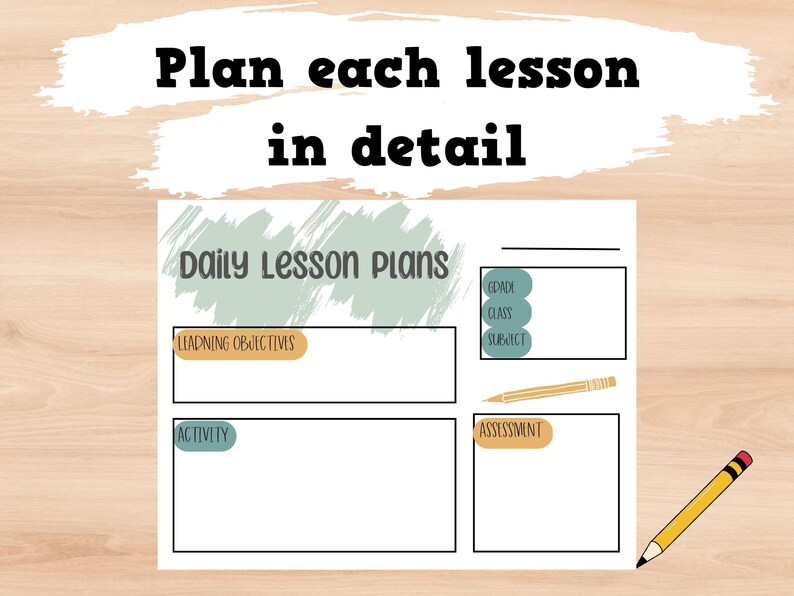 Lesson Plan Template Editable Lesson Plan Academic Planner Daily Lesson ...