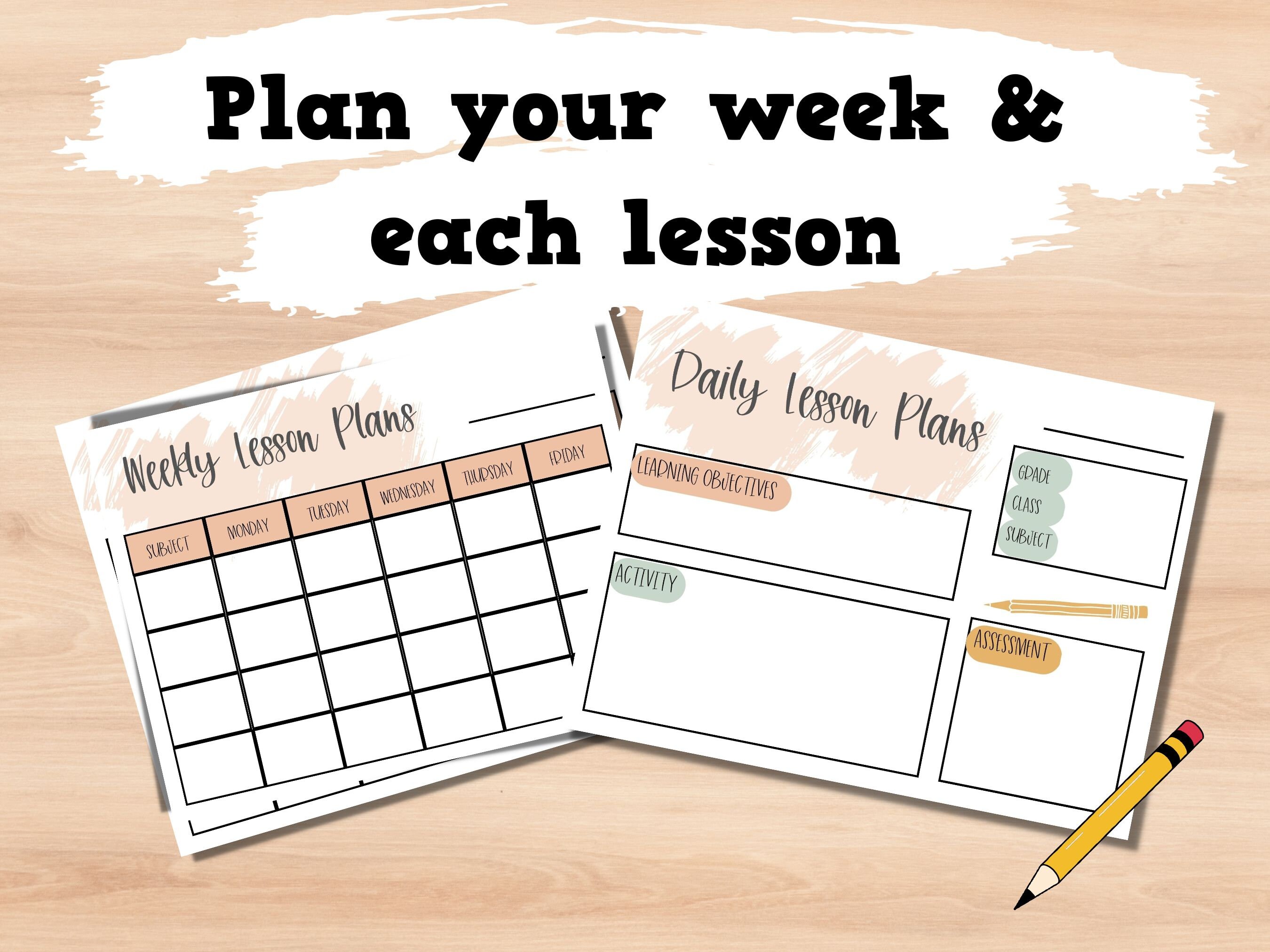 Lesson Plan Template Editable Lesson Plan Academic Planner Daily Lesson ...