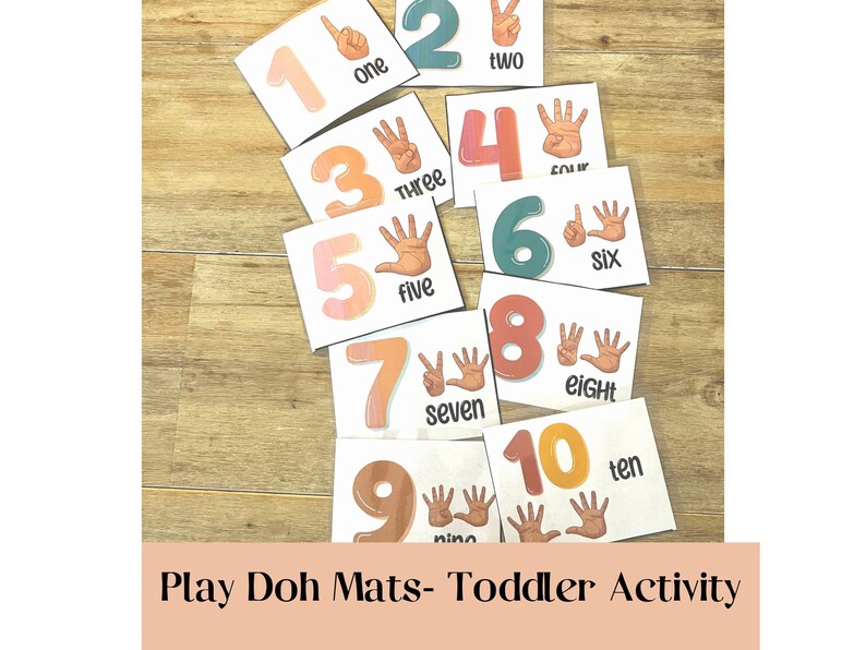 Playdough Mats Counting Flashcards Montessori Activity Toddler Craft ...