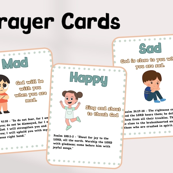 Prayer Cards for Kids - Etsy