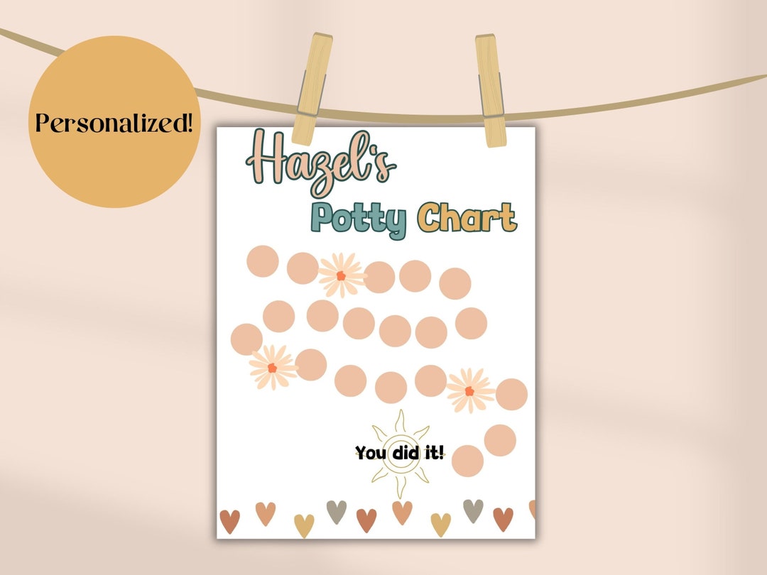 Personalized Potty Chart Editable Reward System Neutral Color Printable ...