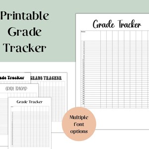Printable Grade Tracker Homeschool Gradebook Grade Tracker Printable ...