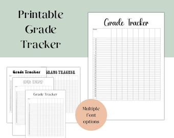 Printable Grade Tracker Homeschool Gradebook Grade Tracker Printable ...