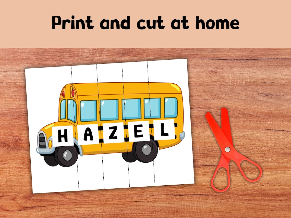 Personalized Name Puzzle Printable Custom Puzzle for Kids Toddler Name ...