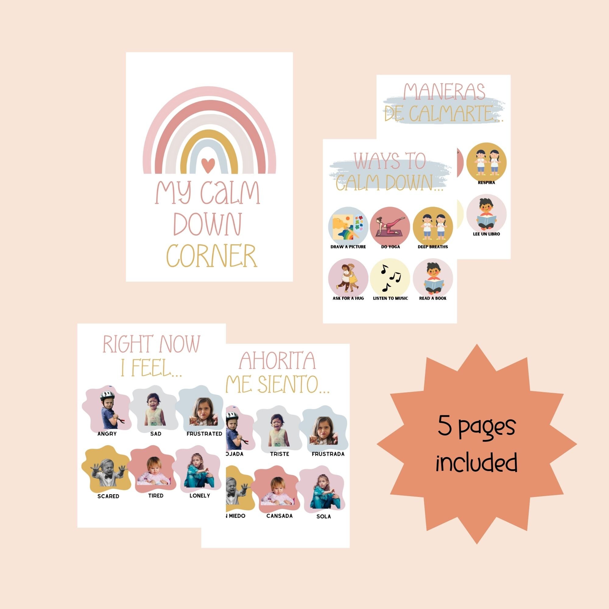 Calm Down Corner Toddler Feelings Chart Self Regulation Toddler ...