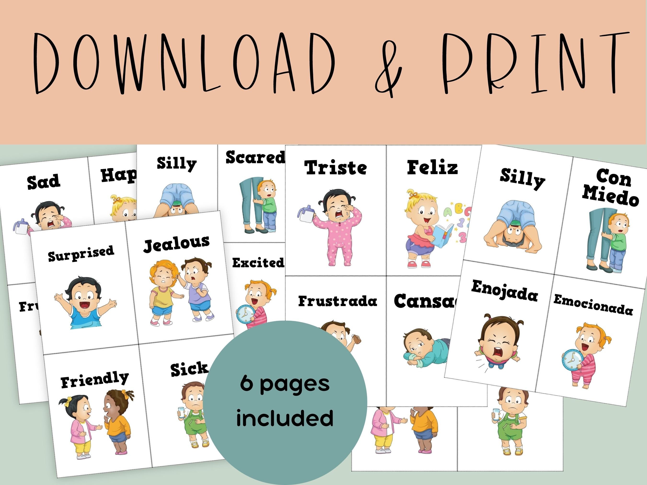 Printable Flashcards Feelings Flash Cards Calm Down Corner Feelings ...