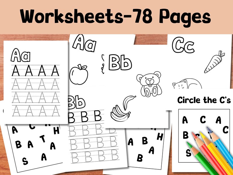 Preschool Worksheets Alphabet Printables Homeschool Alphabet Practice ...