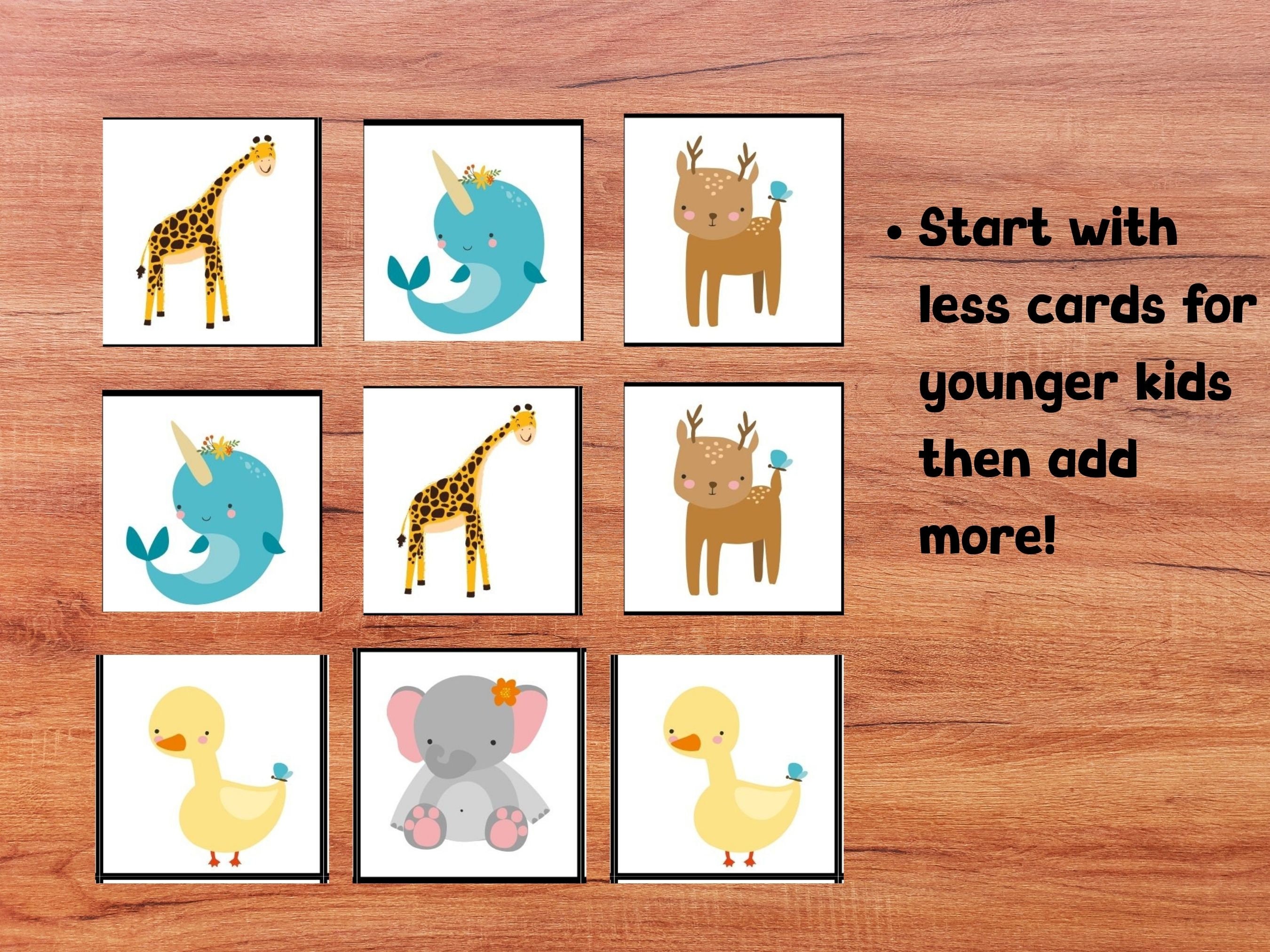 Memory Game for Kids Toddler Printable Activity Matching Montessori ...