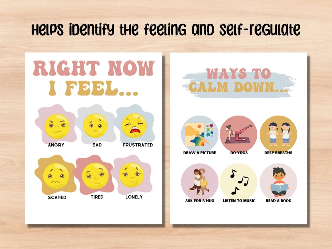 Calm Down Corner Toddler Feelings Chart Self Regulation Toddler ...