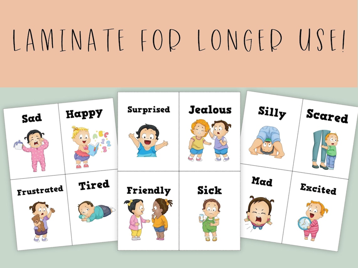 Printable Flashcards Feelings Flash Cards Calm Down Corner Feelings ...
