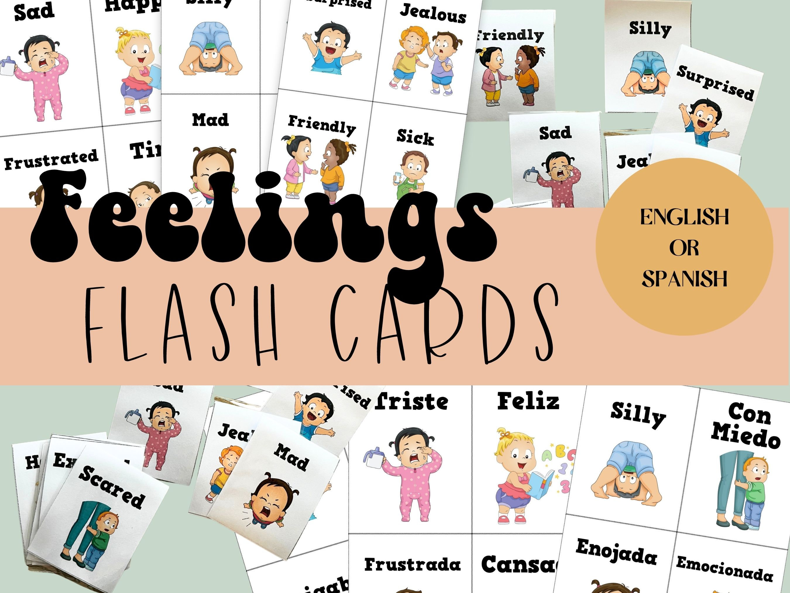 Printable Flashcards Feelings Flash Cards Calm Down Corner Feelings ...