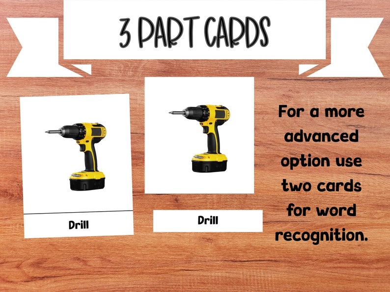Tool Flashcards Tool Matching Activity Toddler Activity Montessori ...