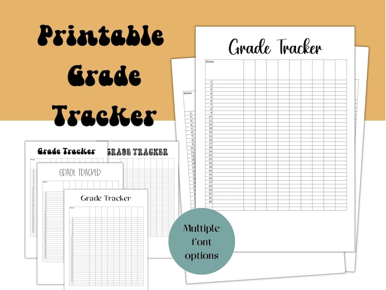 Printable Grade Tracker Homeschool Gradebook Grade Tracker Printable ...