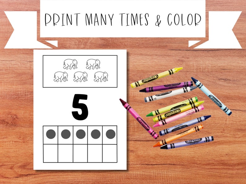 Counting Flashcards Montessori Flashcards Ten Frame Cards Toddler ...