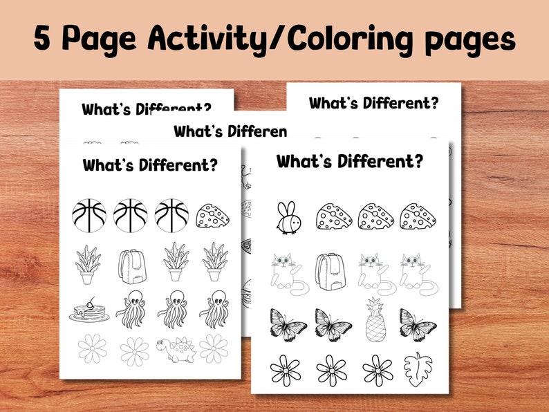 Printable Activity Worksheets for Kids Coloring Pages Whats Different ...