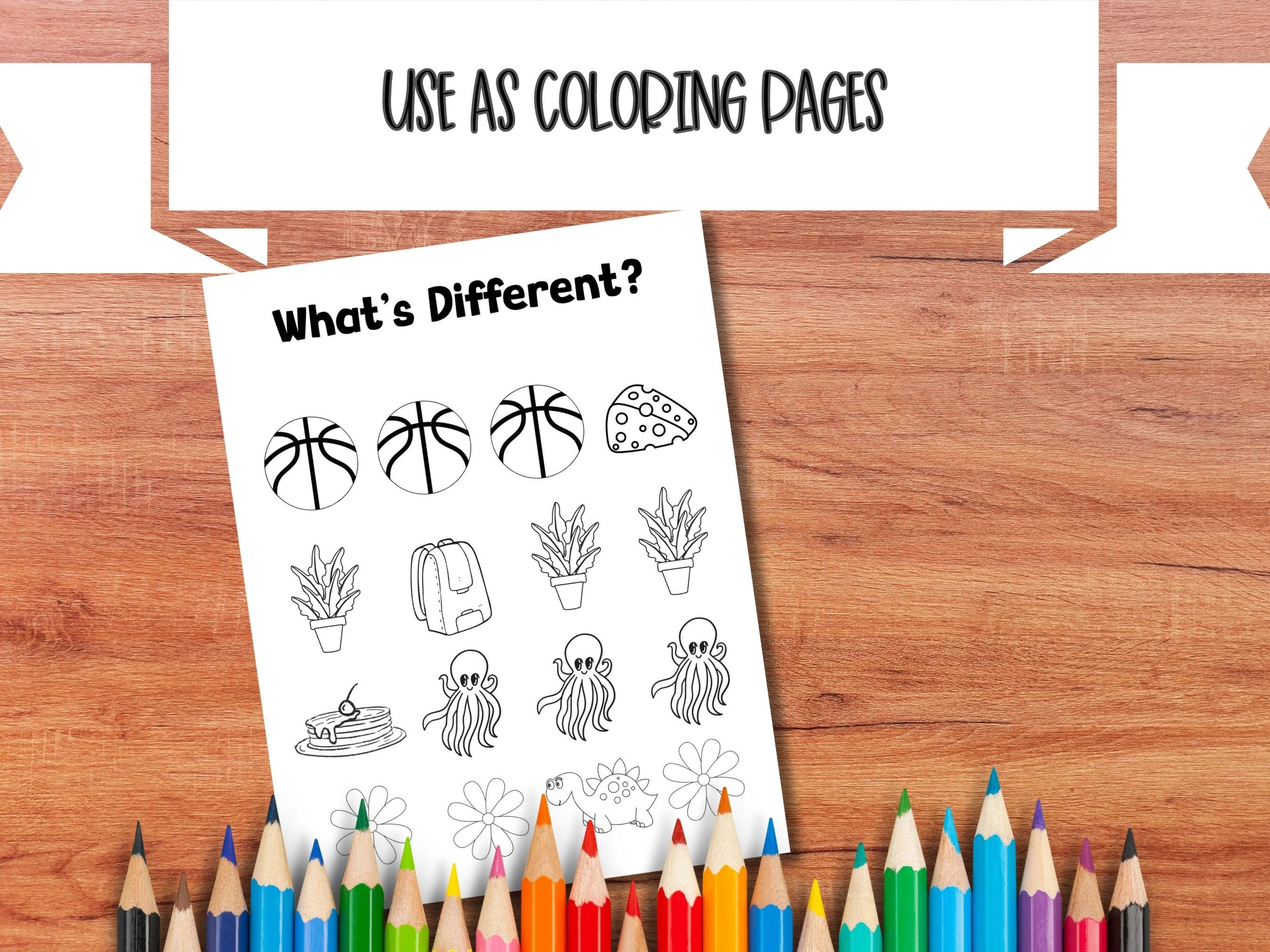 Printable Activity Worksheets for Kids Coloring Pages Whats Different ...
