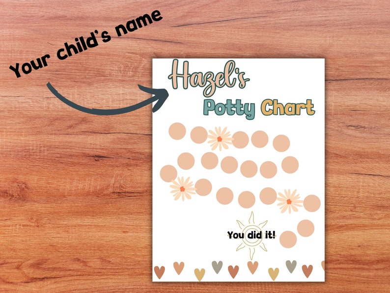 Personalized Potty Chart Editable Reward System Neutral Color Printable ...
