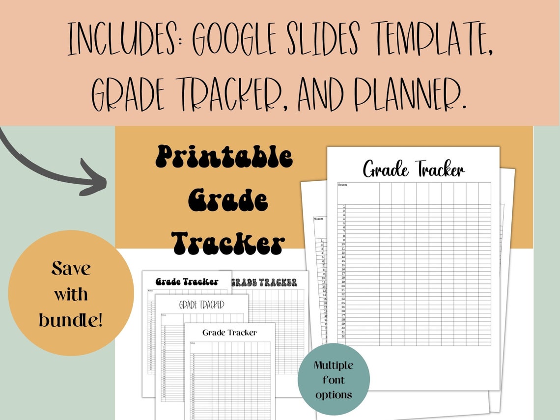 Teacher Template Bundle Teacher Planner Grade Tracker Editable Slides ...