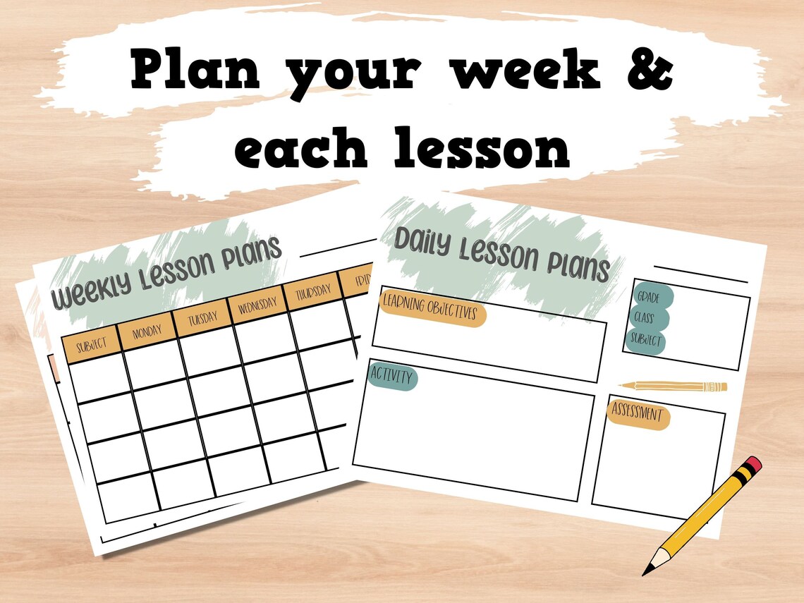 Lesson Plan Template Editable Lesson Plan Academic Planner Daily Lesson ...