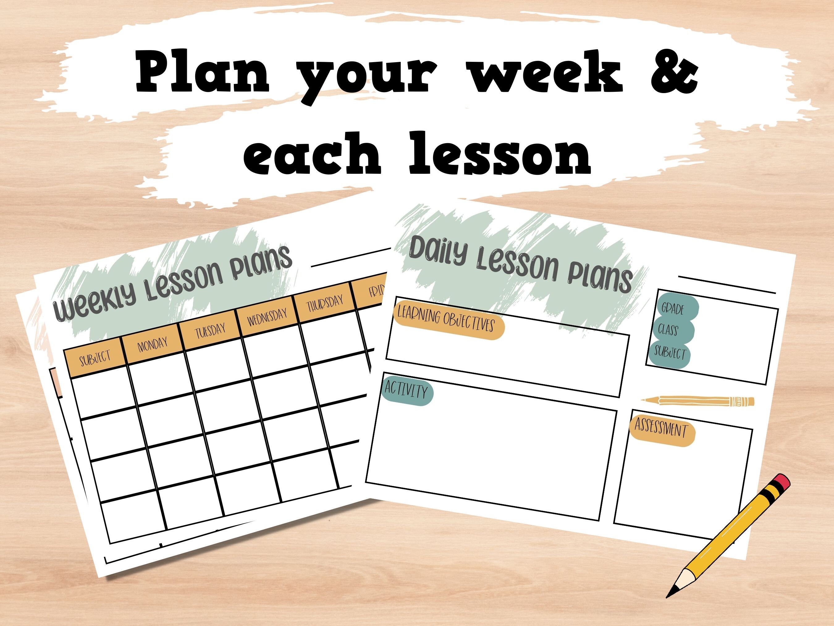 Lesson Plan Template Editable Lesson Plan Academic Planner Daily Lesson ...