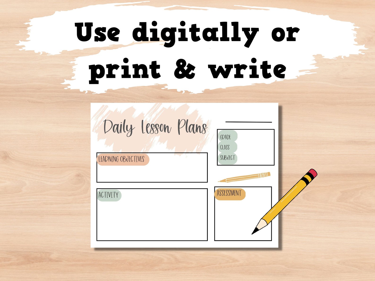 Lesson Plan Template Editable Lesson Plan Academic Planner Daily Lesson ...