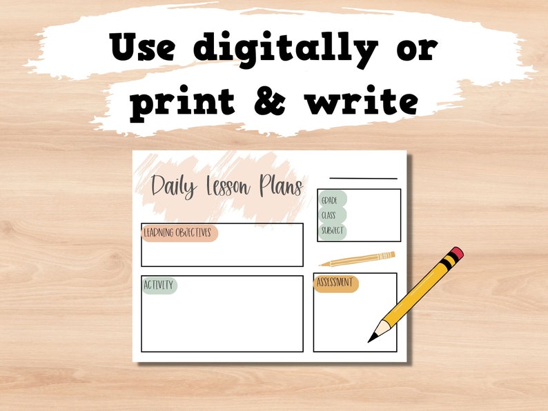 Lesson Plan Template Editable Lesson Plan Academic Planner Daily Lesson ...