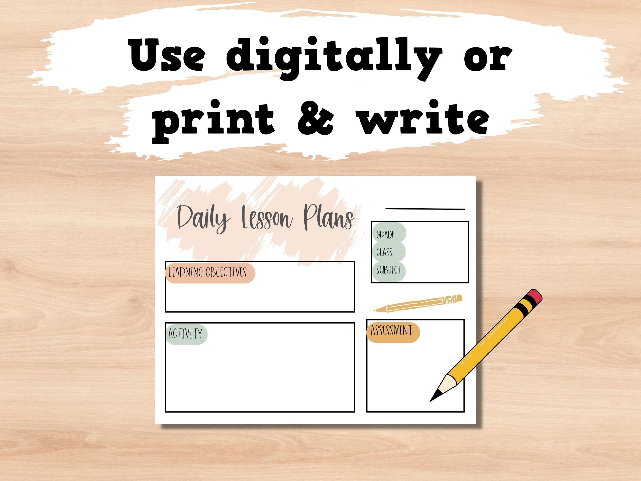 Lesson Plan Template Editable Lesson Plan Academic Planner Daily Lesson ...