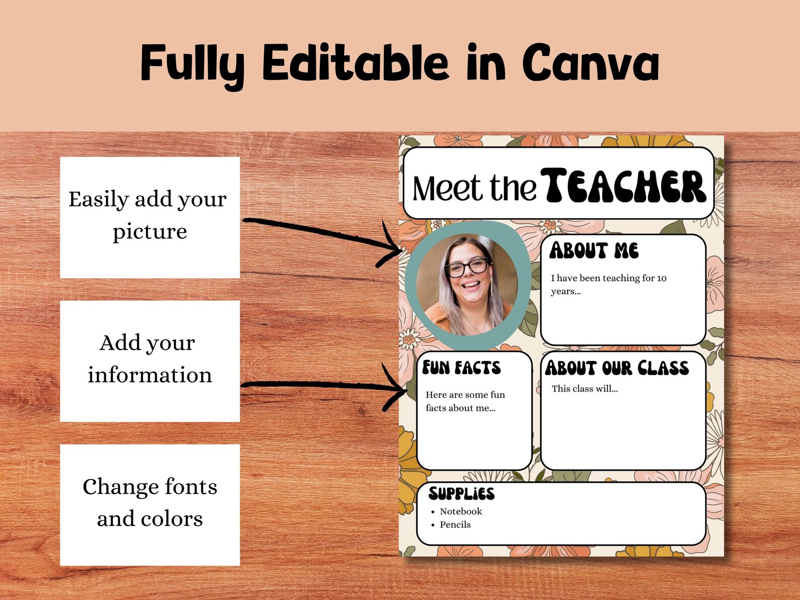 Groovy Meet the Teacher Editable Letter Back to School Template for ...