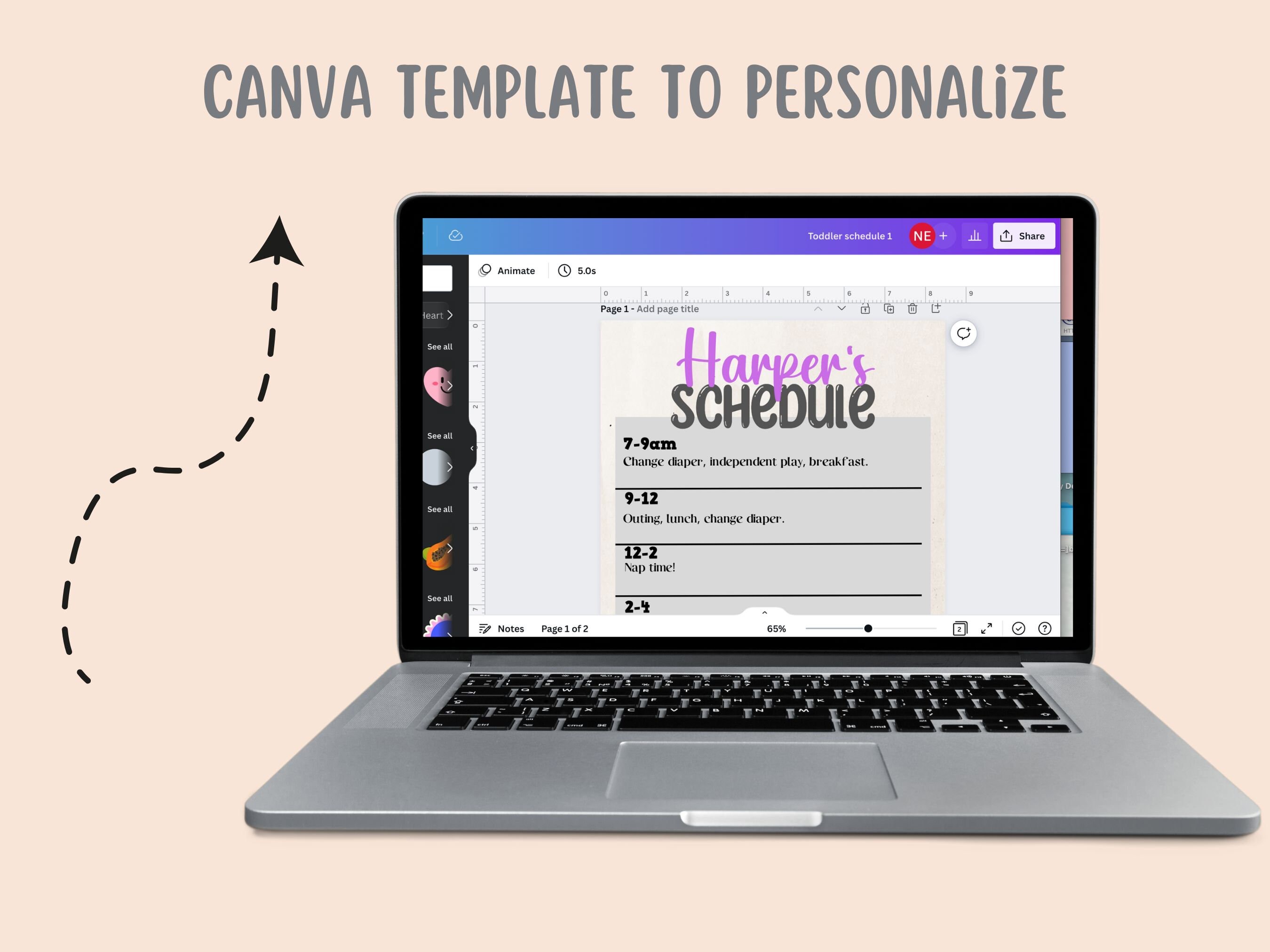 Editable Baby Toddler Scheduler Canva Template Personalized Schedule ...