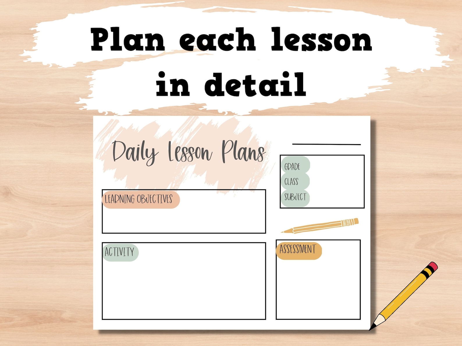 Lesson Plan Template Editable Lesson Plan Academic Planner Daily Lesson ...