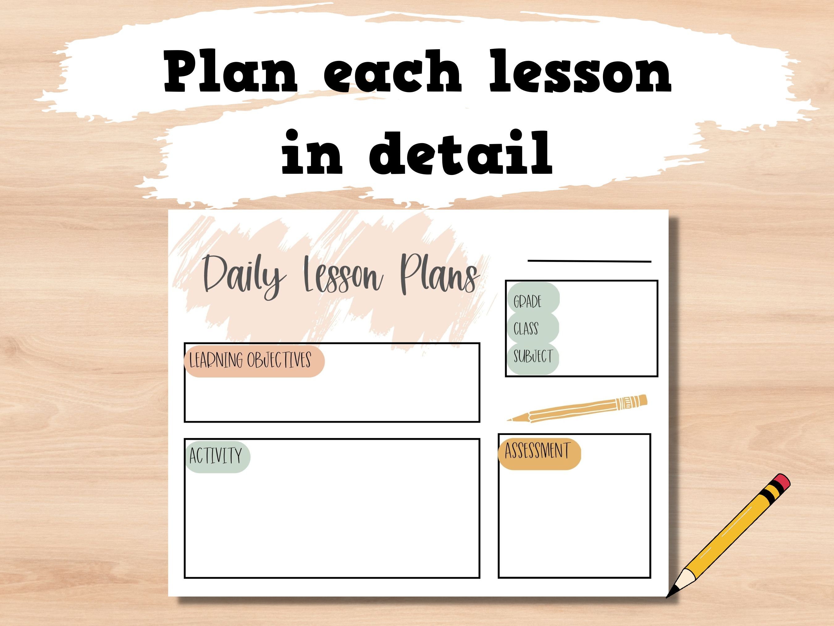 Lesson Plan Template Editable Lesson Plan Academic Planner Daily Lesson ...