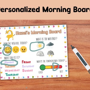 Personalized Morning Board Weather Chart Feeling Poster Preschool ...