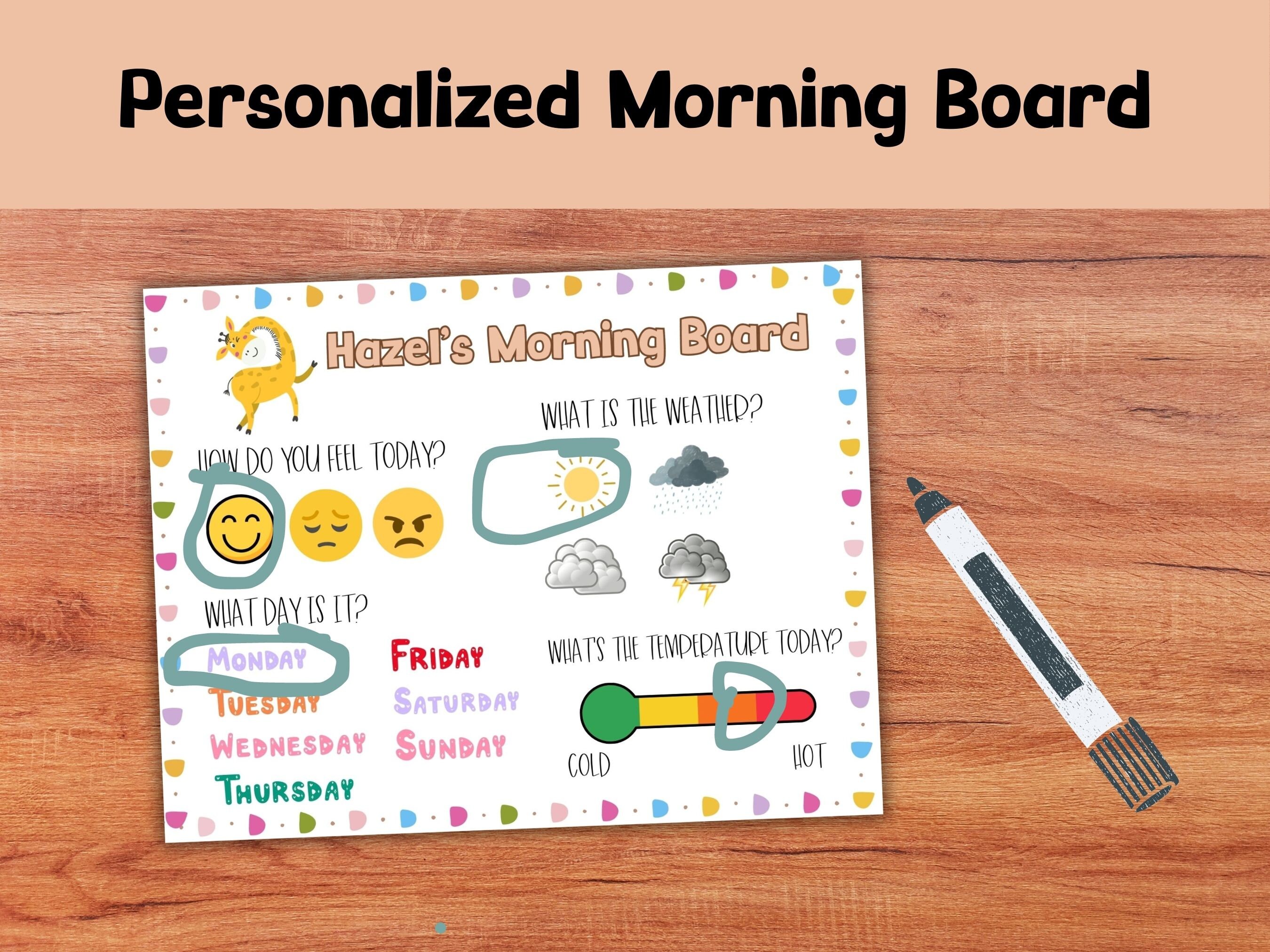 Personalized Morning Board Weather Chart Feeling Poster Preschool ...