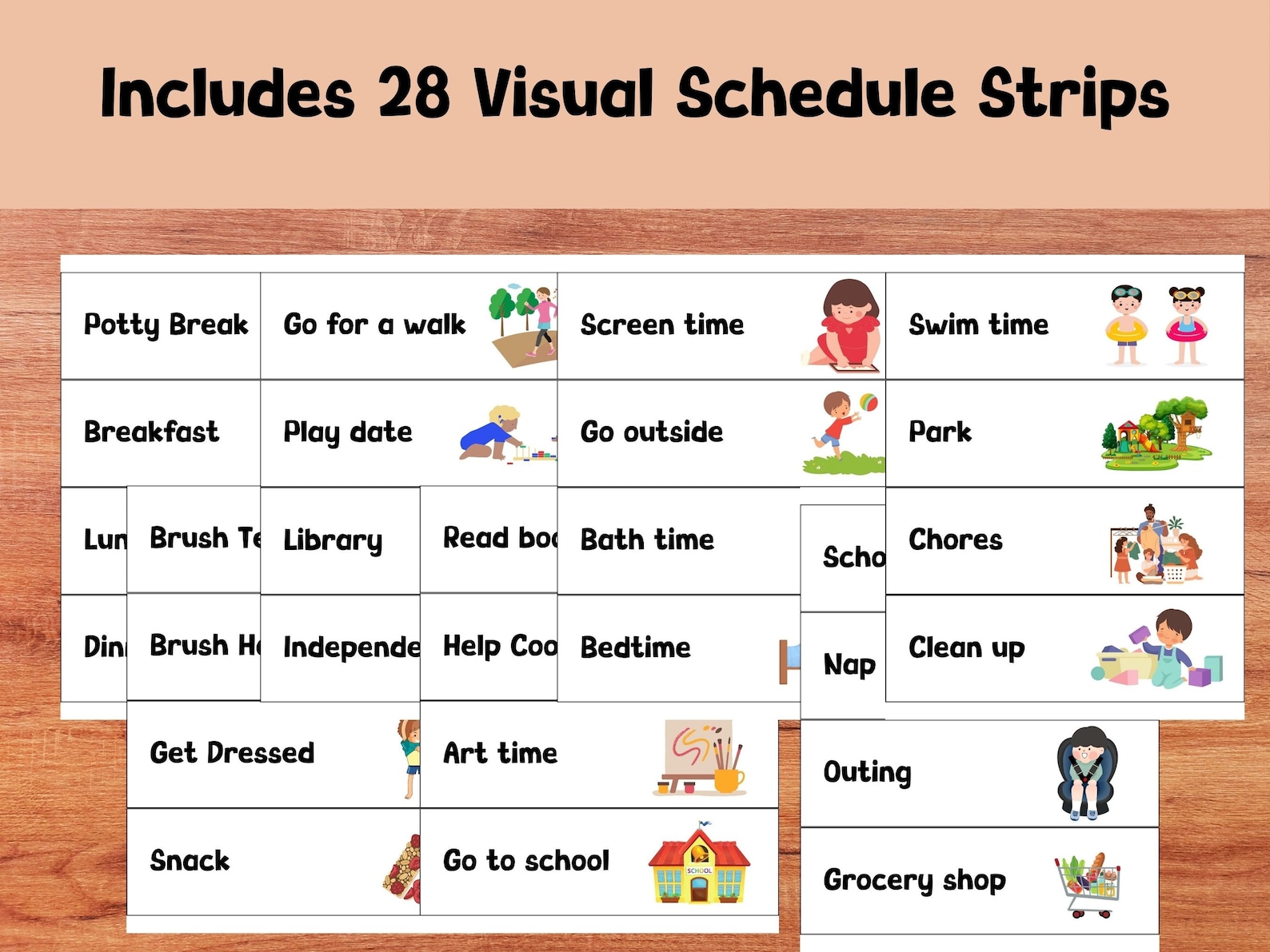 Toddler Schedule Template Editable Schedule for Kids Visual Schedule ...