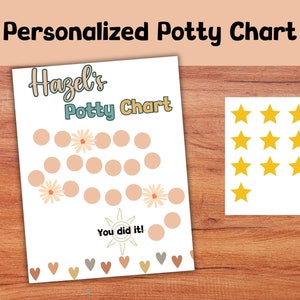 Personalized Potty Chart Editable Reward System Neutral Color Printable ...