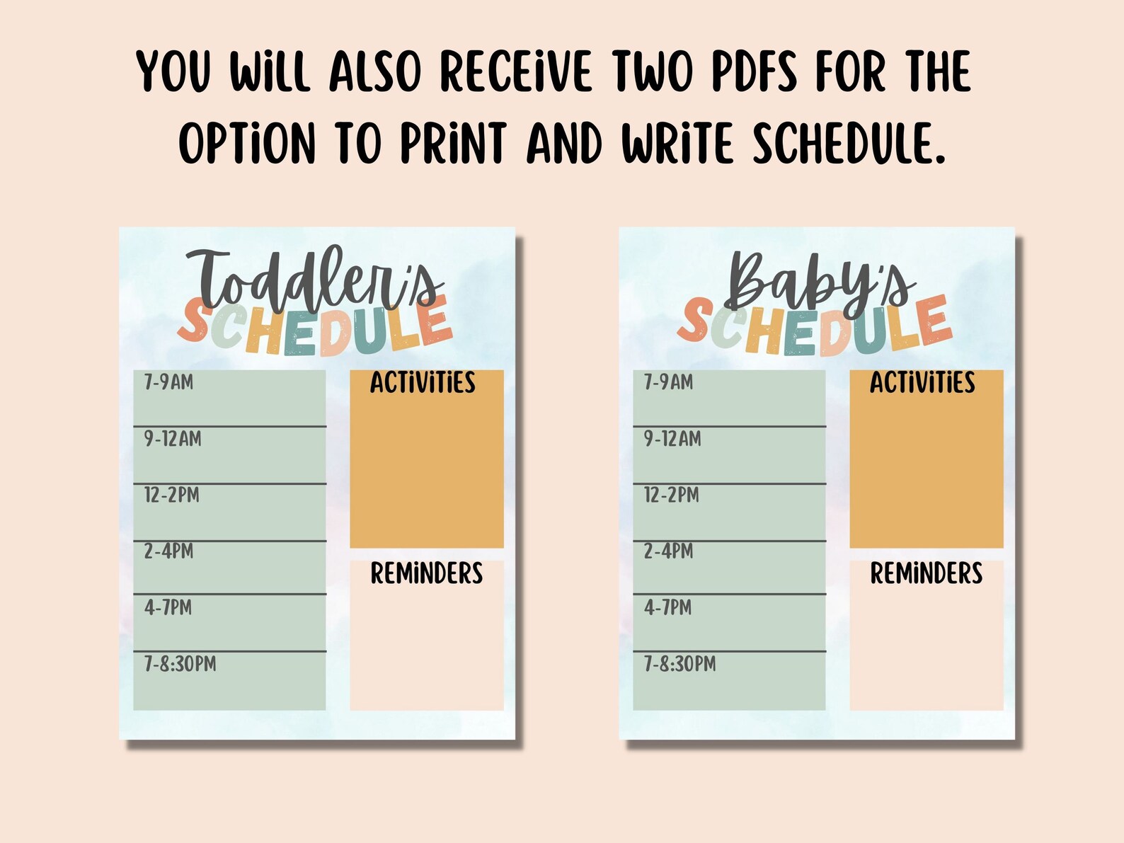 Editable Baby Toddler Scheduler Canva Template Personalized Schedule ...