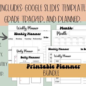 Teacher Template Bundle Teacher Planner Grade Tracker Editable Slides ...