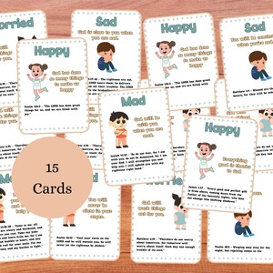 Prayer Cards for Kids Feelings Flash Cards Sunday School Homeschool ...