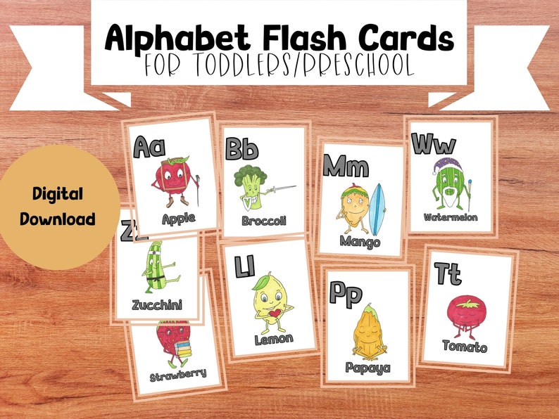 Alphabet Flashcards Montessori Flash Cards Toddler Printables Alphabet ...