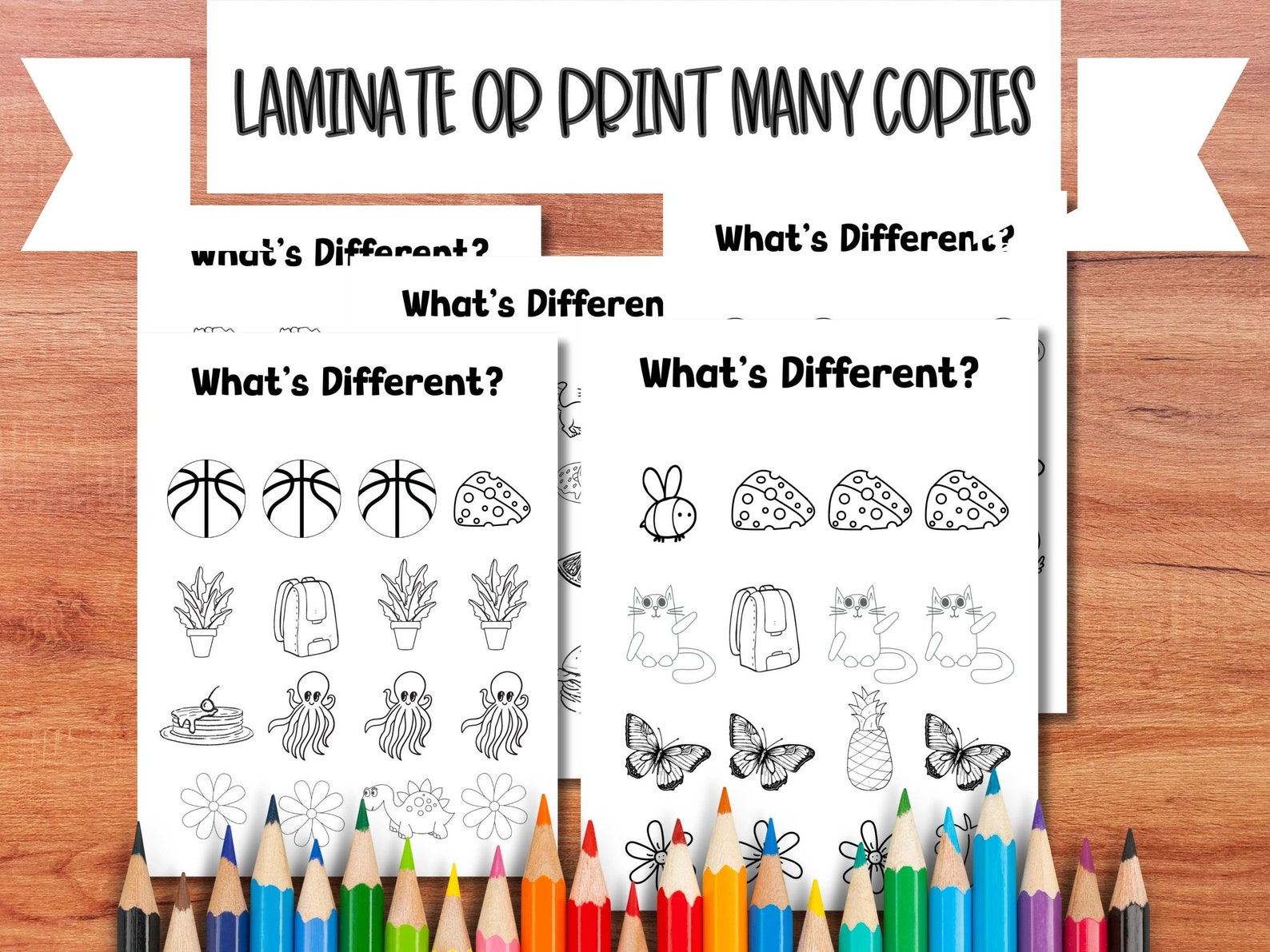 Printable Activity Worksheets for Kids Coloring Pages Whats Different ...
