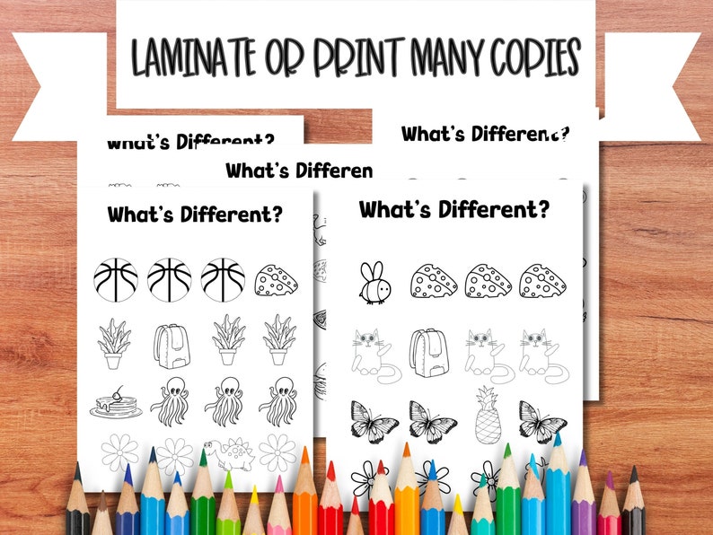 Printable Activity Worksheets for Kids Coloring Pages Whats Different ...
