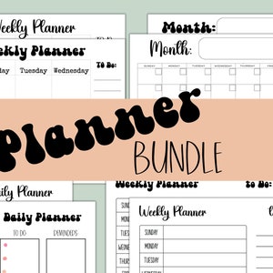 Planner Bundle Daily Planner Printable Weekly Planner Digital Weekly ...