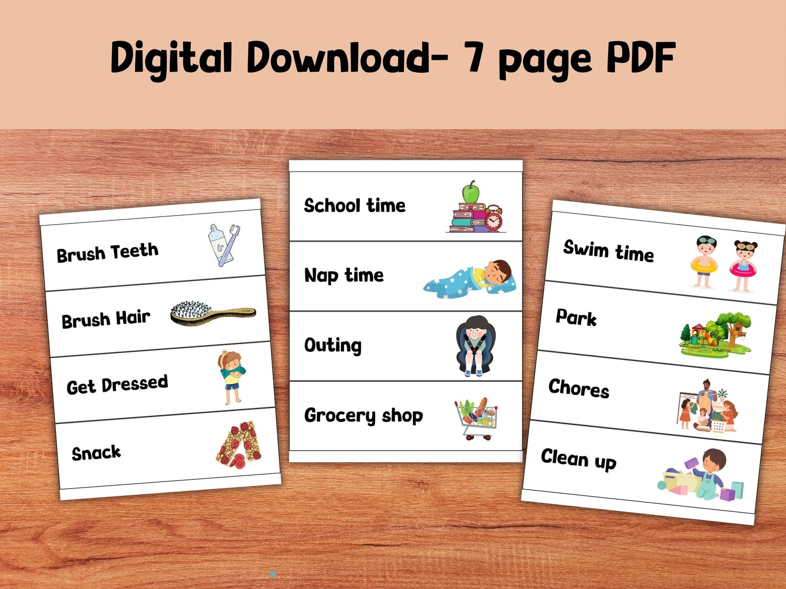 Toddler Schedule Template Editable Schedule for Kids Visual Schedule ...