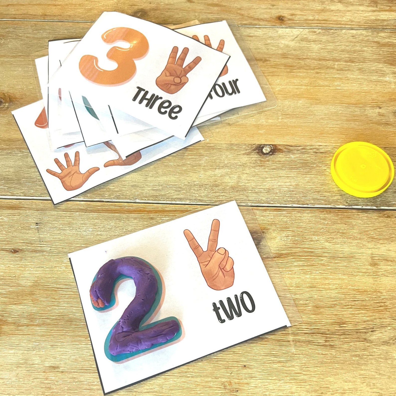 Playdough Mats Counting Flashcards Montessori Activity Toddler Craft ...