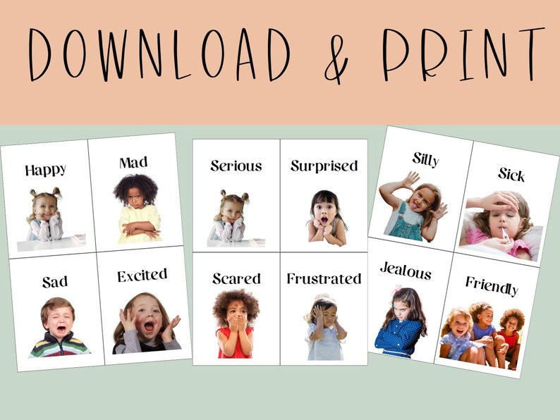 Printable Flashcards Feelings Flash Cards Calm Down Corner Feelings ...