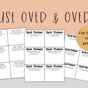 Teacher Printables Digital Downloads for Teacher Exit Tickets Teacher ...