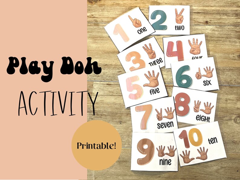 Playdough Mats Counting Flashcards Montessori Activity Toddler Craft ...