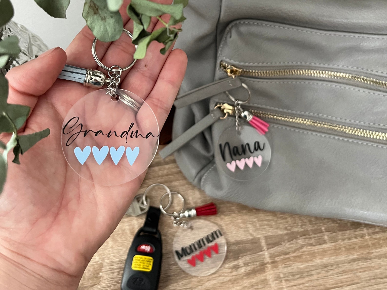 Personalized Grandma Keychain Custom Grandmother Keychain - Etsy