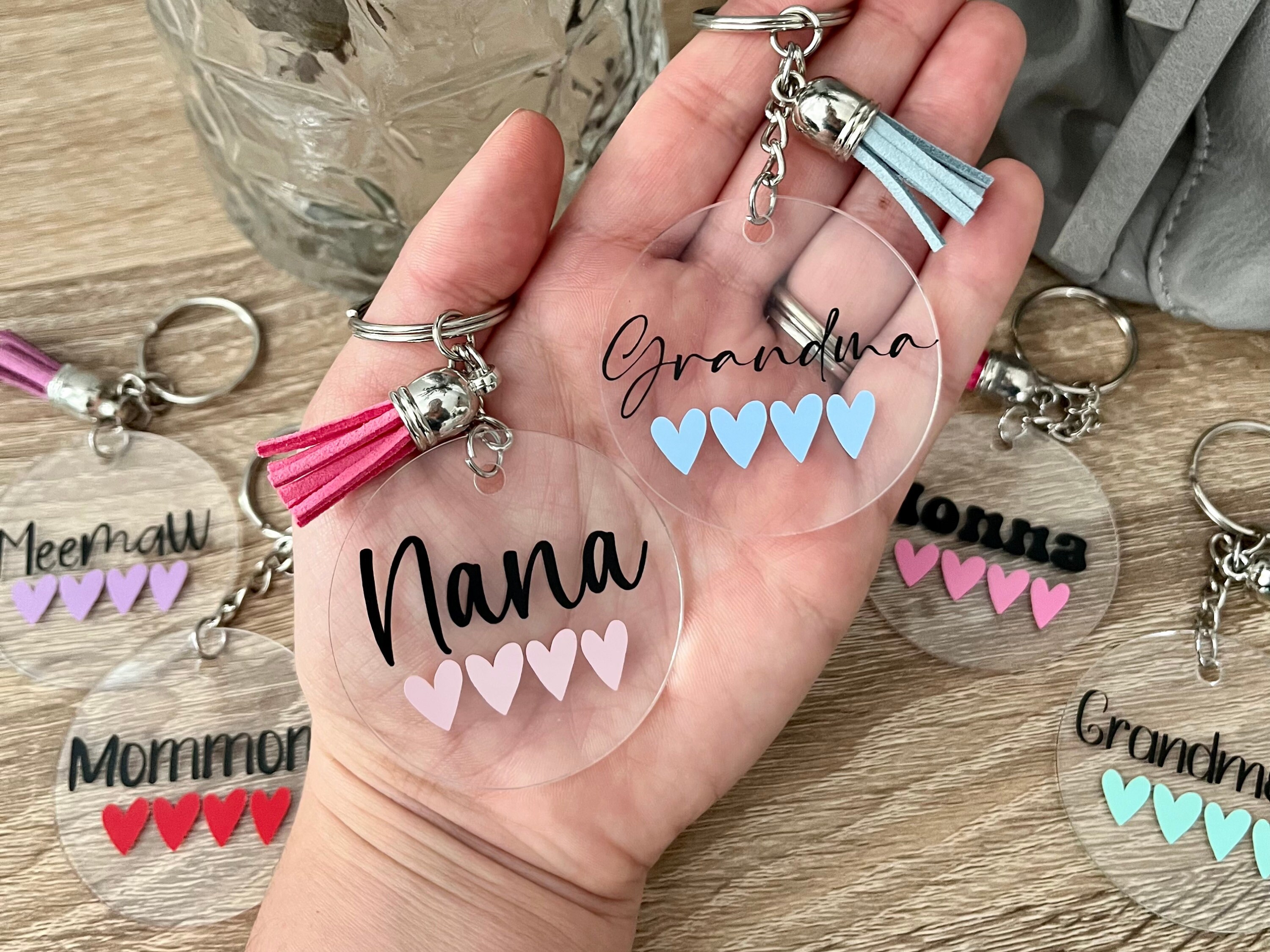 Personalized Grandma Keychain Custom Grandmother Keychain - Etsy